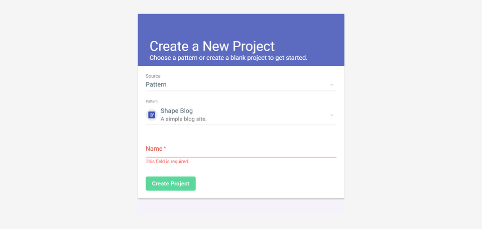 Create a Project | TakeShape