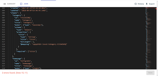 Editing your project schema | TakeShape